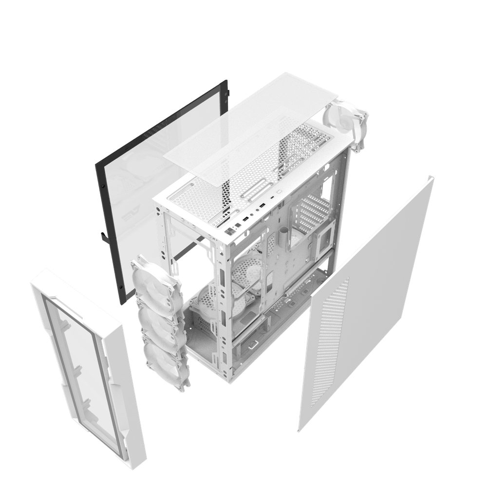 DK431 Glass E-ATX PC Case_WHITE